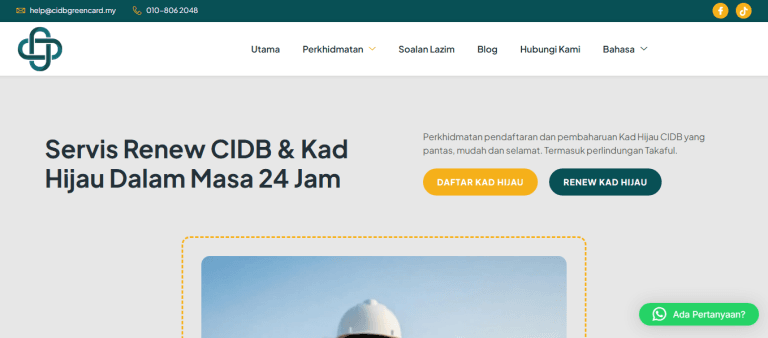 Cara Daftar Kad Hijau CIDB Secara Dalam Online - CIDB Green Card